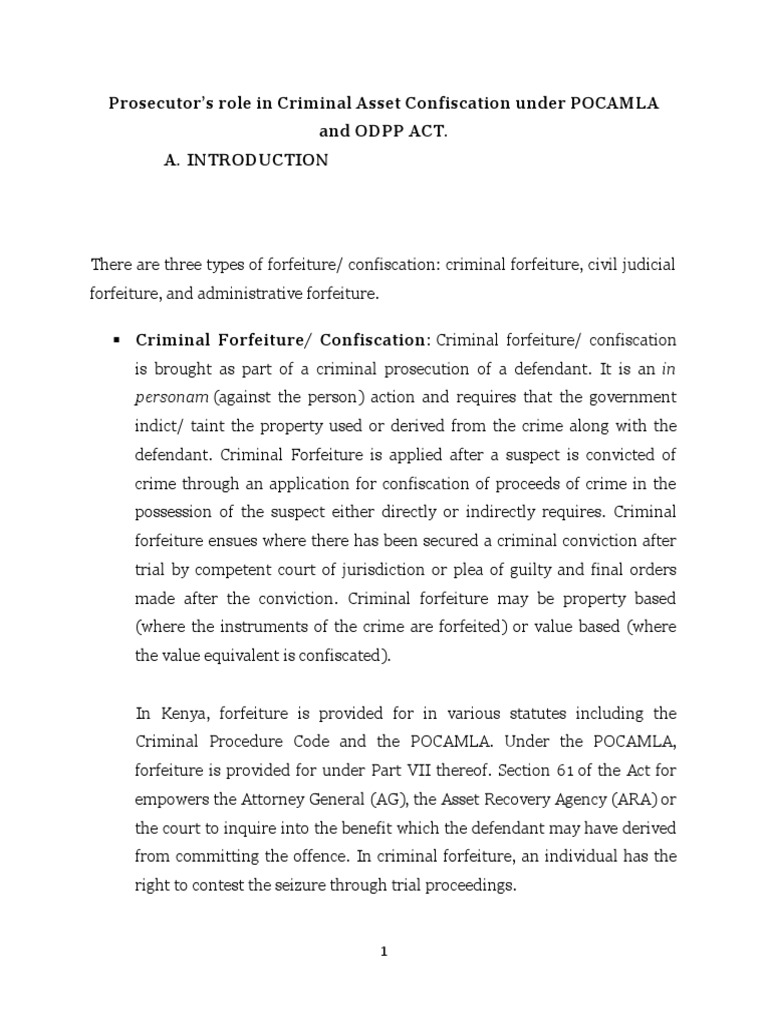 Asset Confiscation Doc - Docx B | PDF | Asset Forfeiture | Confiscation