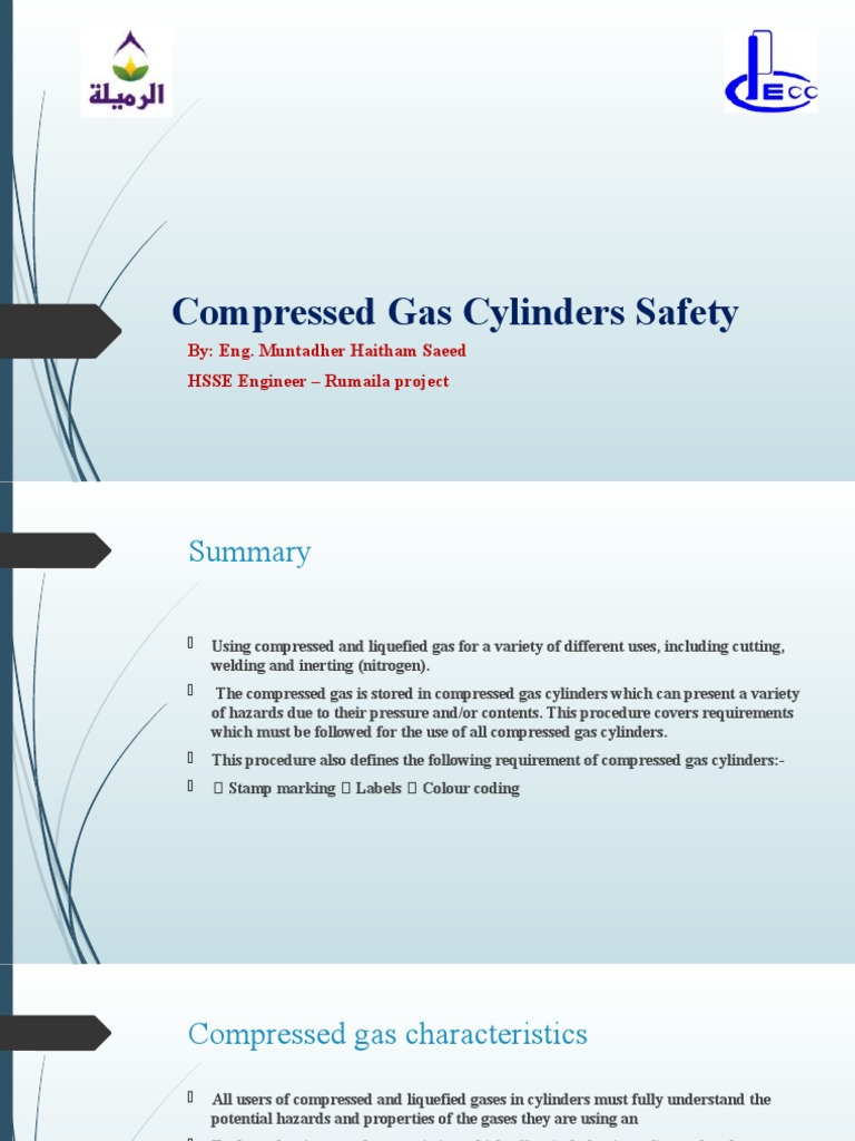 Compressed Gas Cylinders Safety | PDF | Gases | Combustion