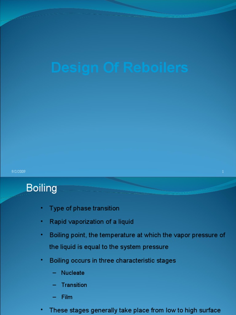 Design of Reboilers | PDF | Boiling | Distillation
