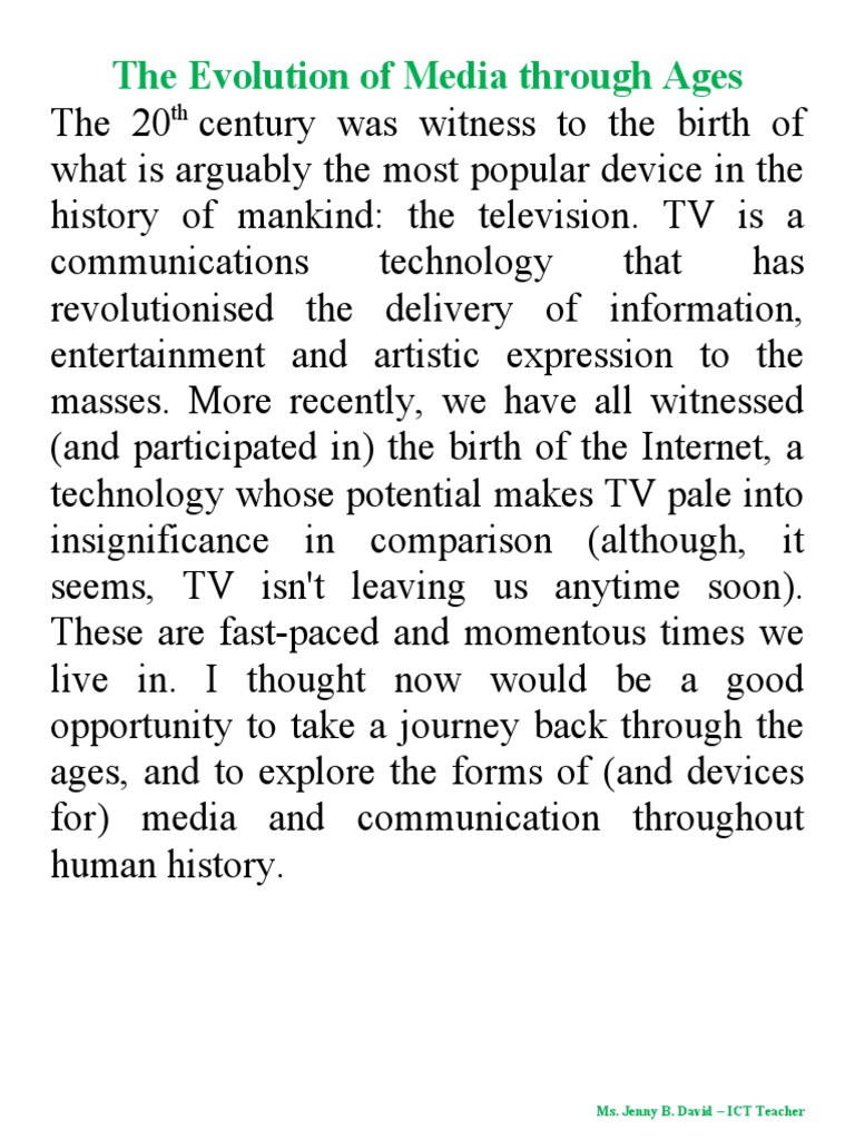 The Evolution of Media Through Ages | PDF | Information Technology ...