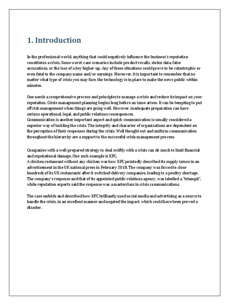 KFC Case Study | PDF | Crisis Management | Business