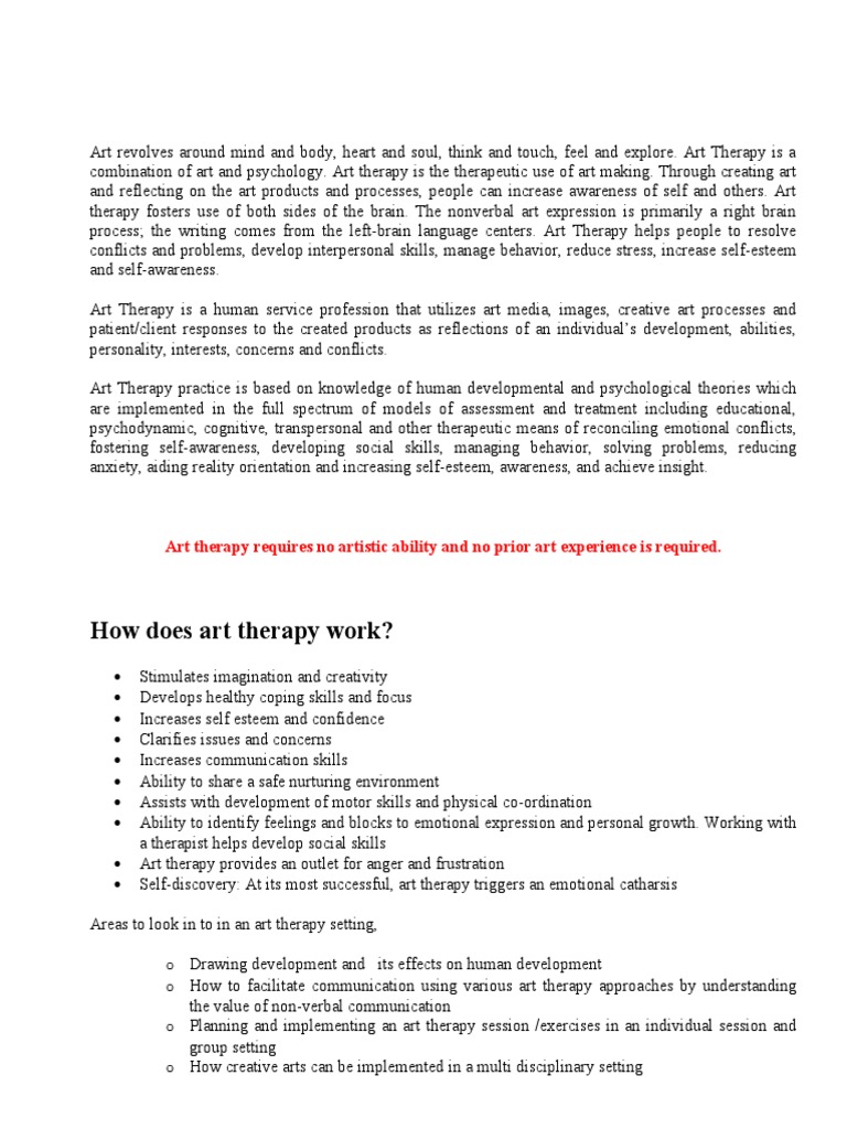 Art Therapy 20200223 | PDF | Art Therapy | Social Skills