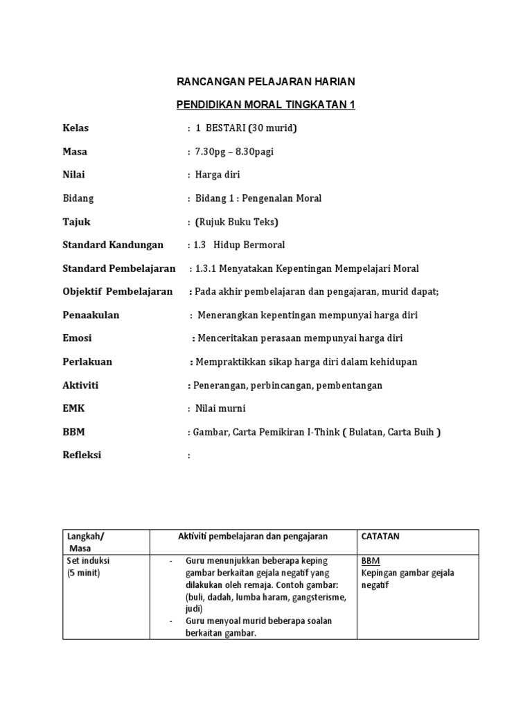 1.3.1 RPH PM T1 KSSM 2017 | PDF