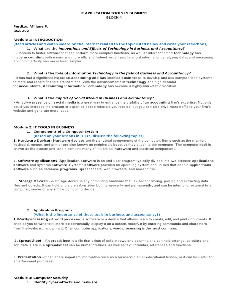 IT APPLICATION TOOLS IN BUSINESS Bsa | PDF | Malware | Databases
