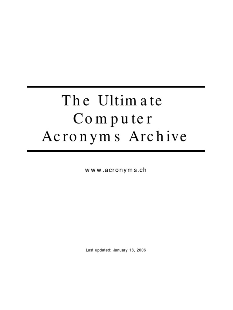 Computer Acronyms | PDF | Computer Network | Operating System