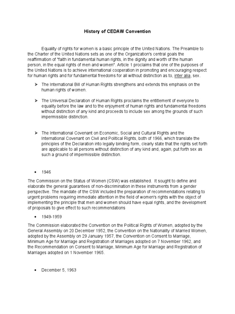 History of CEDAW | PDF | Women's Rights | Discrimination & Race Relations