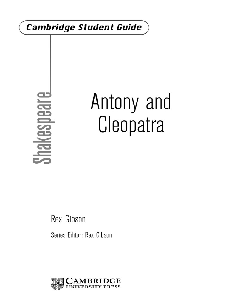Antony and Cleopatra: Cambridge Student Guide | PDF | Mark Antony