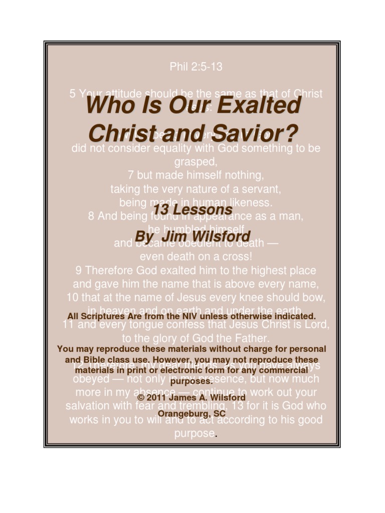 Who Is Our Exalted Christ and Savior? | PDF | Salvation | Glory (Religion)