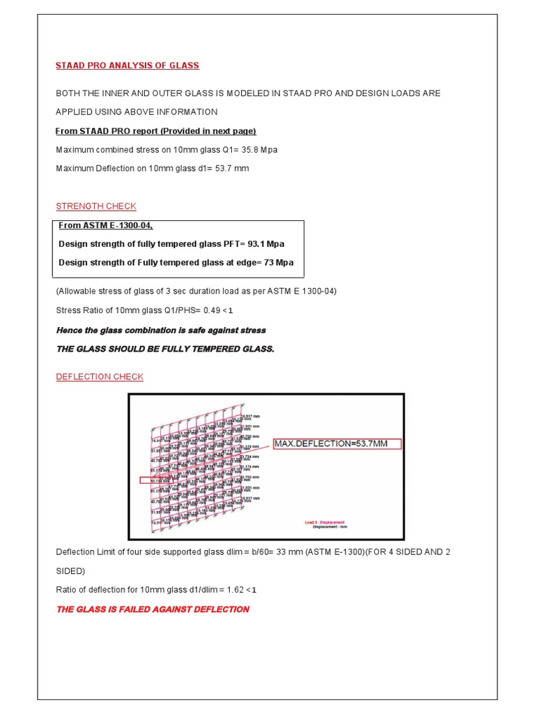 Glass Stress and Deflection Analysis | PDF | Science & Mathematics ...