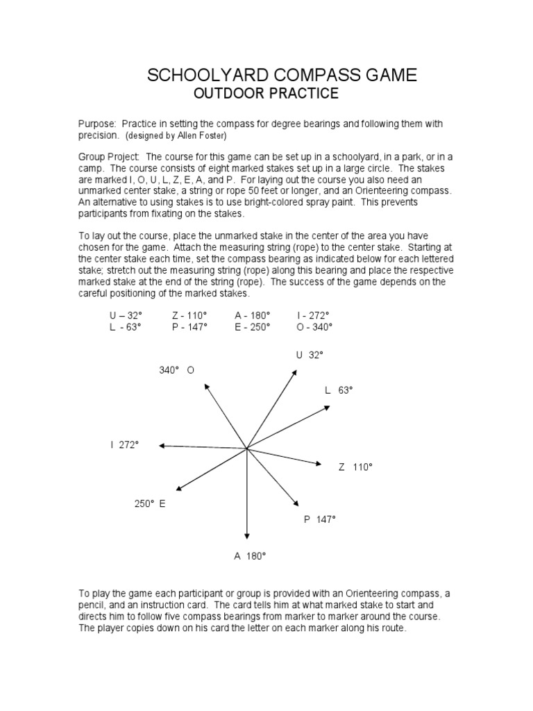 Schoolyard Compass Game | PDF | Compass | Nature