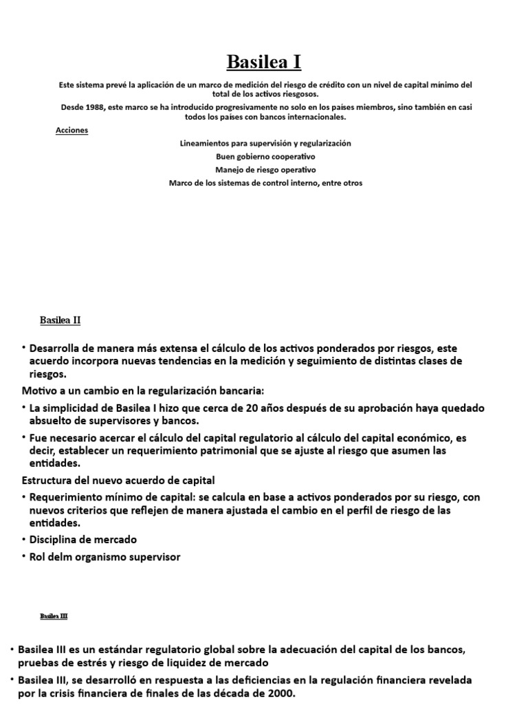 Evolución de Basilea I a III | PDF | Basilea Ii | Basilea Iii