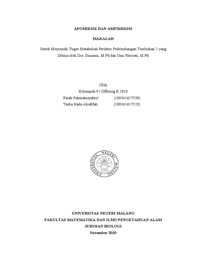 Pemahaman Apomiksis dan Amfimiksis | PDF | Sains & Matematika