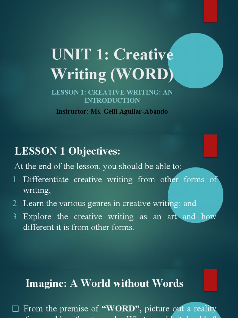 Exploring Creative Writing Techniques | PDF | Poetry | Creative Nonfiction