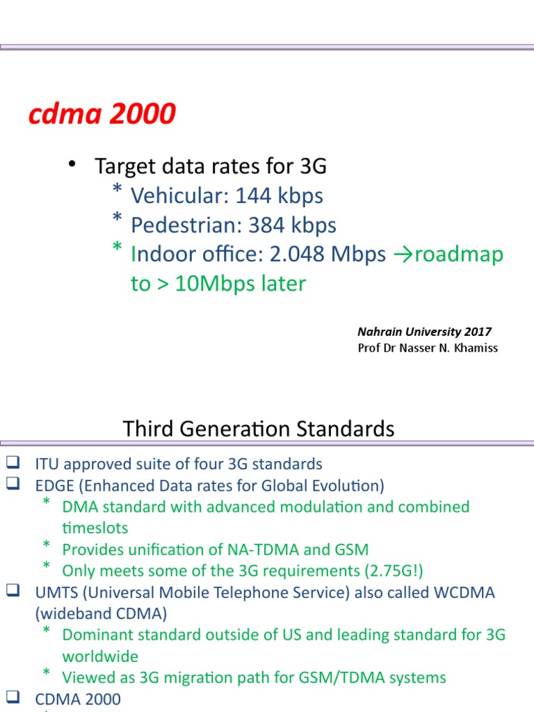 CDMA 2000: An Overview of the Evolution of 3G Mobile Communications Standards and the CDMA2000 ...