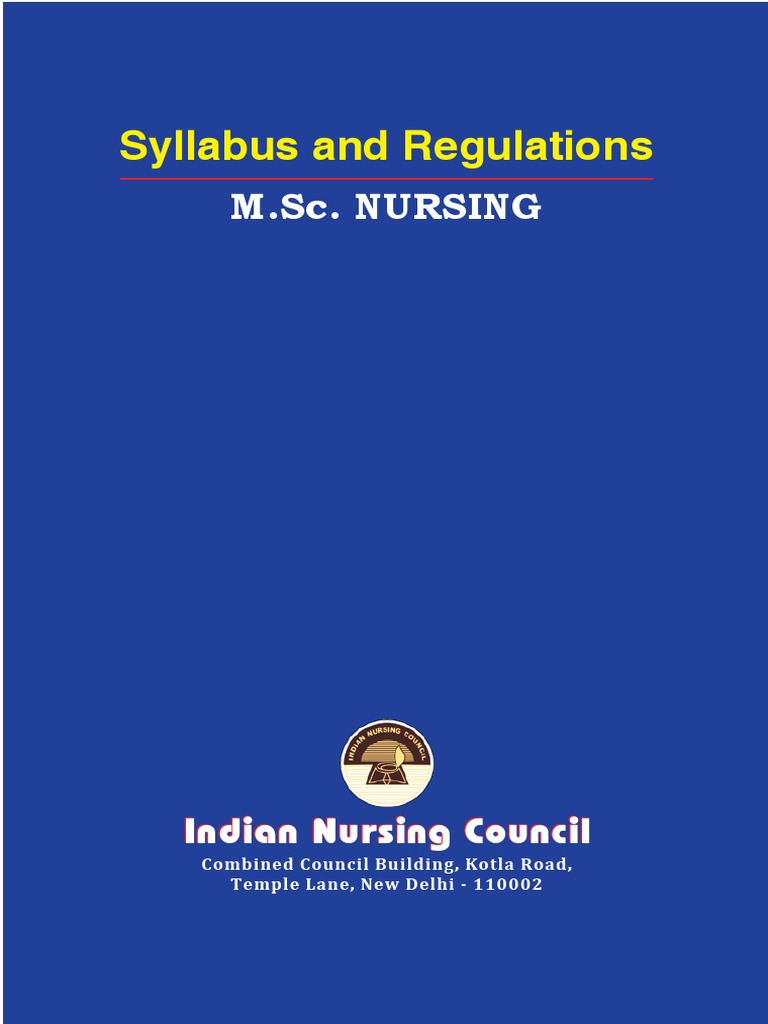 M.Sc. Nursing Syllabus and Regulation | PDF | Nursing | Postgraduate Education