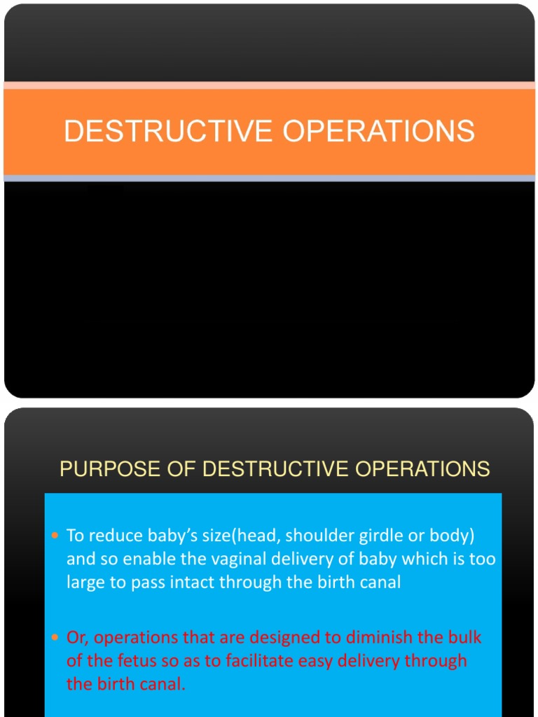 Destructive Operations | PDF | Childbirth | Vagina