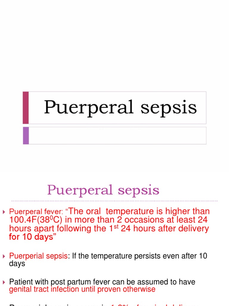 Puerperal Sepsis | PDF | Childbirth | Sepsis