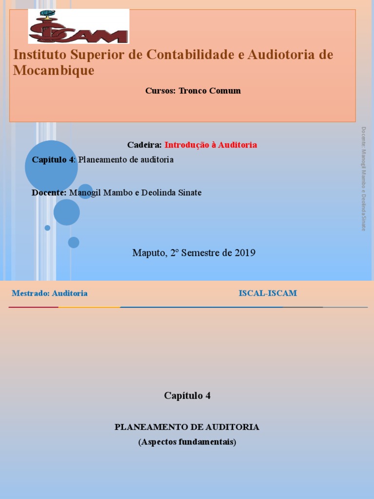 Cap 4-ISA 300-450-Planeamento Da Auditoria | PDF | Gestão de recursos ...