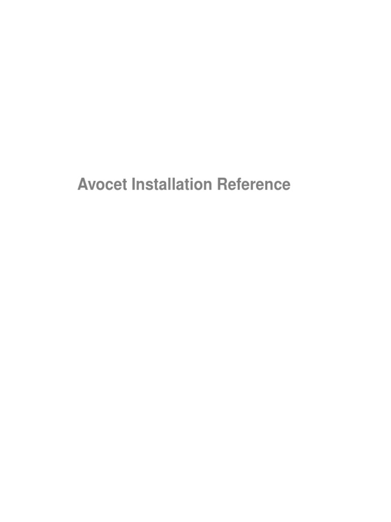 Avocet Installation Reference | PDF | Databases | Microsoft Sql Server
