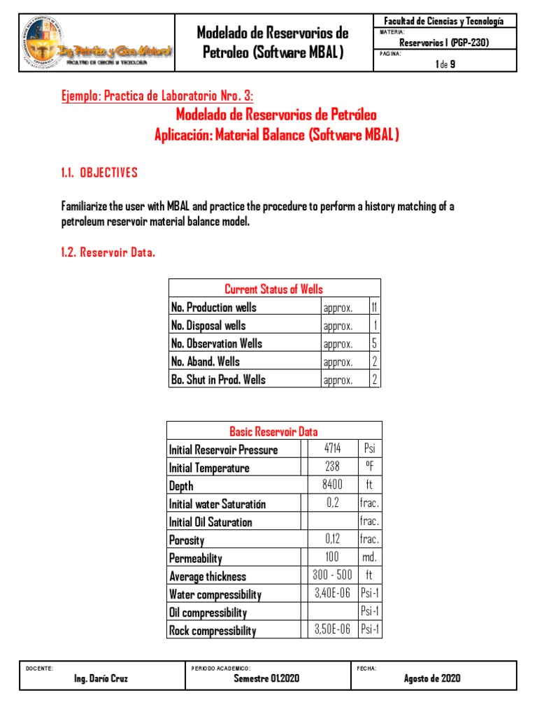 Ejemplo de Clase Nro. 3 - Modelado de Reservorios de Petroleo (MBAL ...