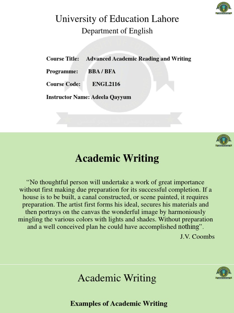 Advanced Academic Reading and Writing | PDF | Accuracy And Precision ...