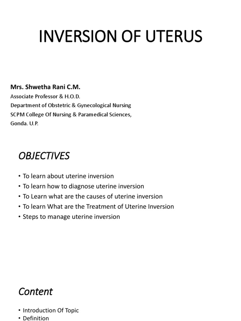 1 Inversion of Uterus | PDF | Uterus | Childbirth