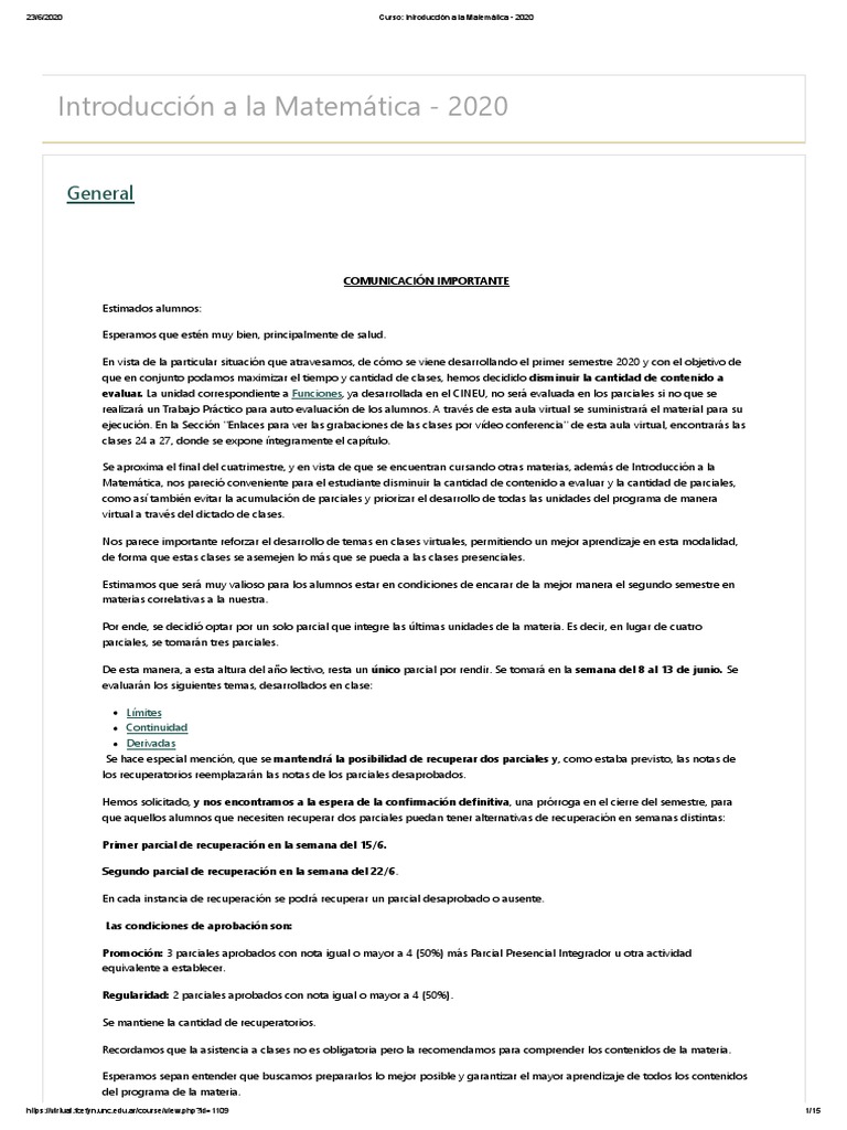 Curso - Introducción A La Matemática - 2020 | PDF | Matriz (Matemáticas ...