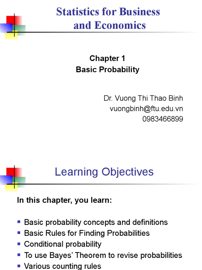 CHAPTER 1. Probability (1) .Pps | PDF | Probability | Probability Theory