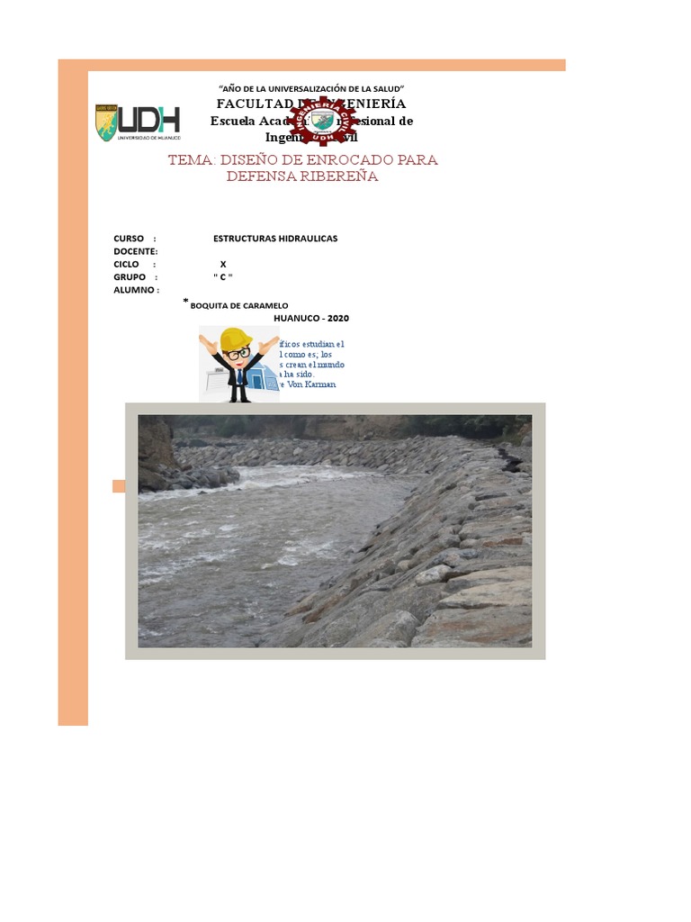 Diseño de Enrocado para Protección Ribereña | PDF | Cuenca de drenaje | Río