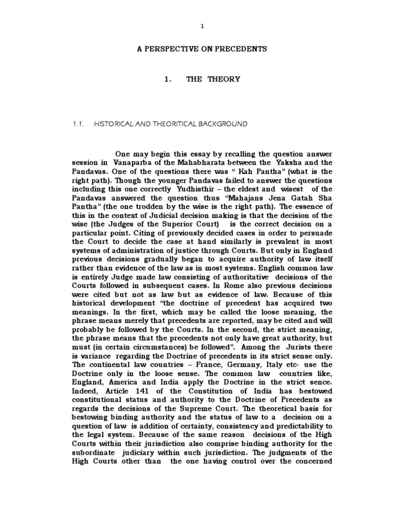 Perspective of Precedents | PDF | Precedent | Judgment (Law)