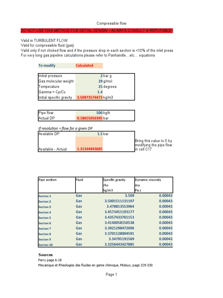 Pressure Drop Compressible Flow | PDF | Fluid Dynamics | Gases