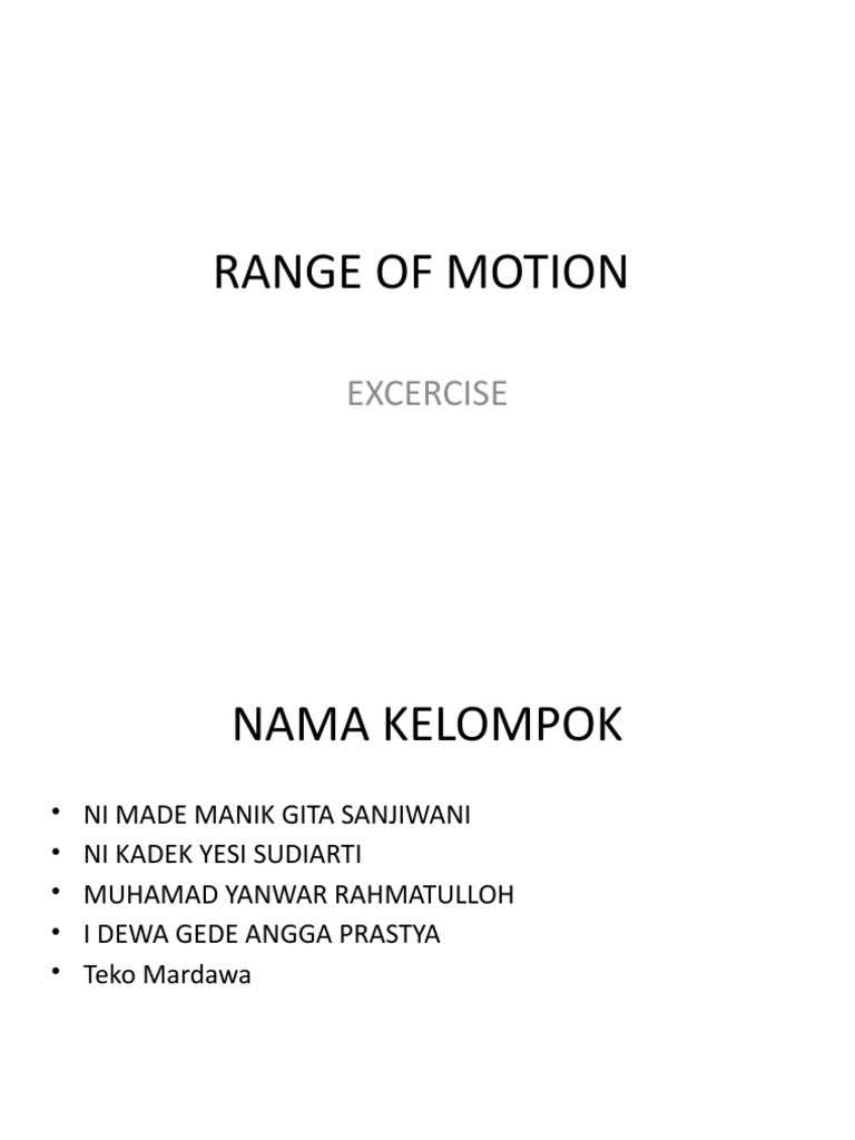 Range of Motion | PDF | Anatomical Terms Of Motion | Musculoskeletal System