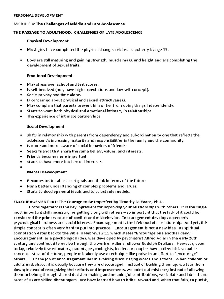 Module 4 | PDF | Adolescence | Social Psychology