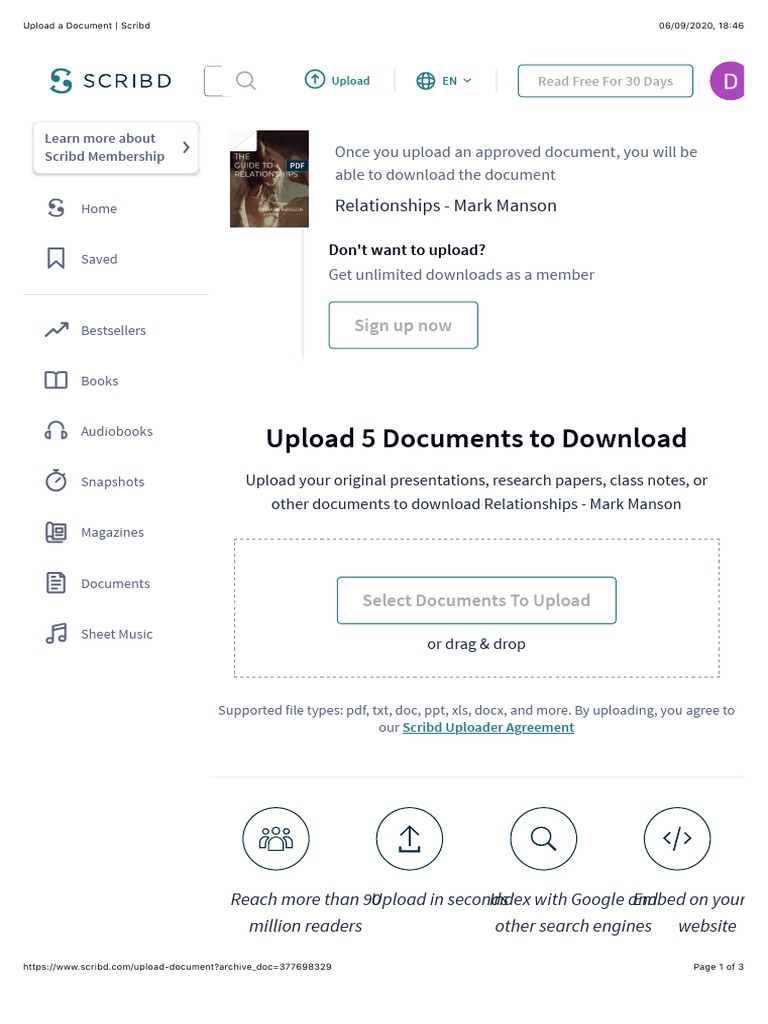 Upload 5 Documents To Download: Once You Upload An Approved Document, You Will Be Able To ...