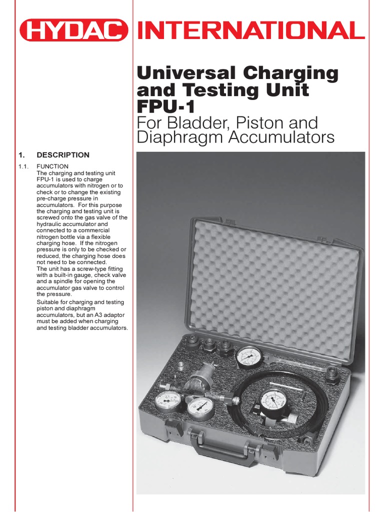 Universal Charging and Testing Unit FPU-1: For Bladder, Piston and ...