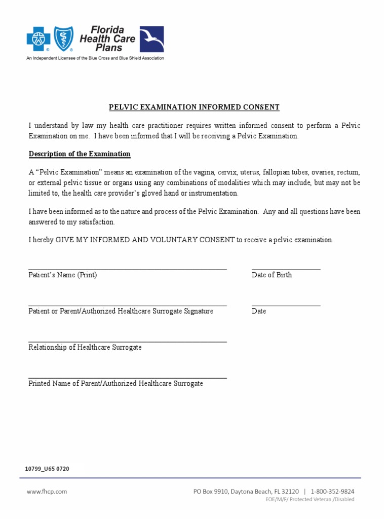 Consent Form Pelvic Examination | PDF | Vagina | Pelvis