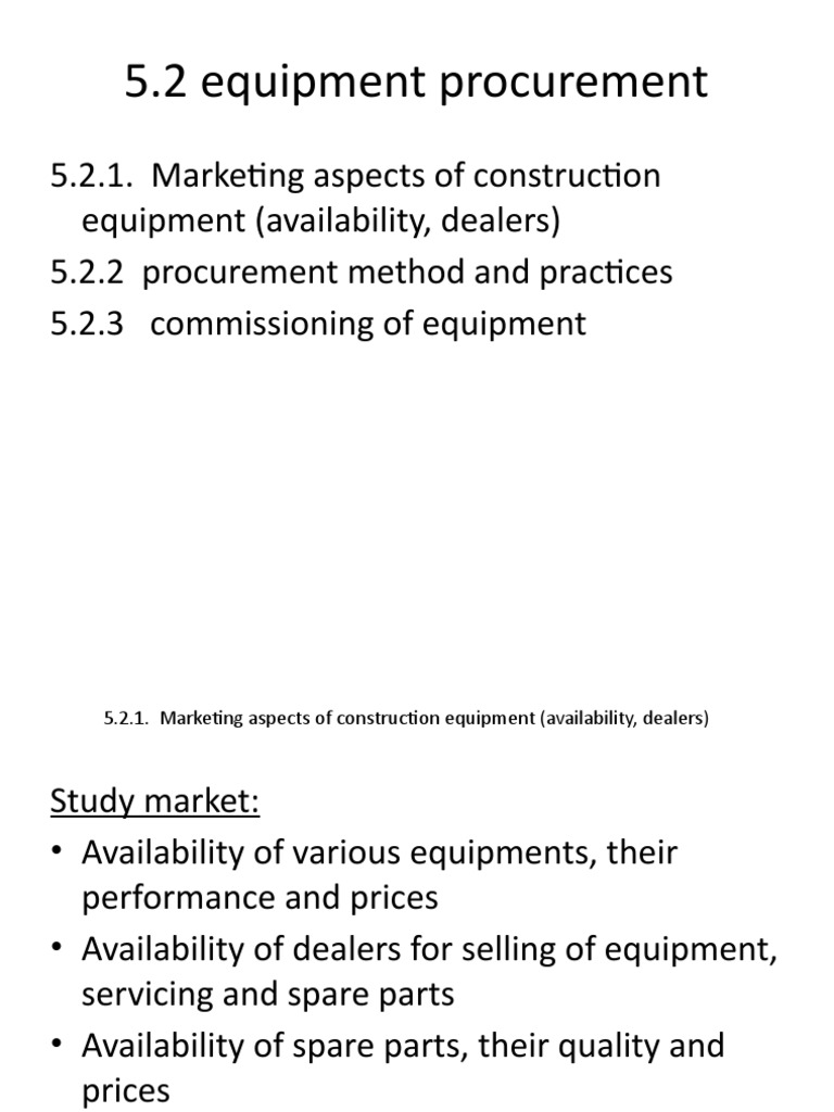Equipment Procurement | PDF | Procurement | Marketing