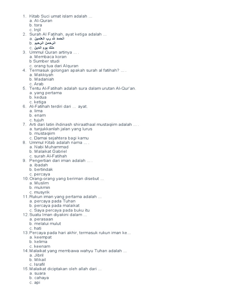 Soal Kelas 1 SD | PDF