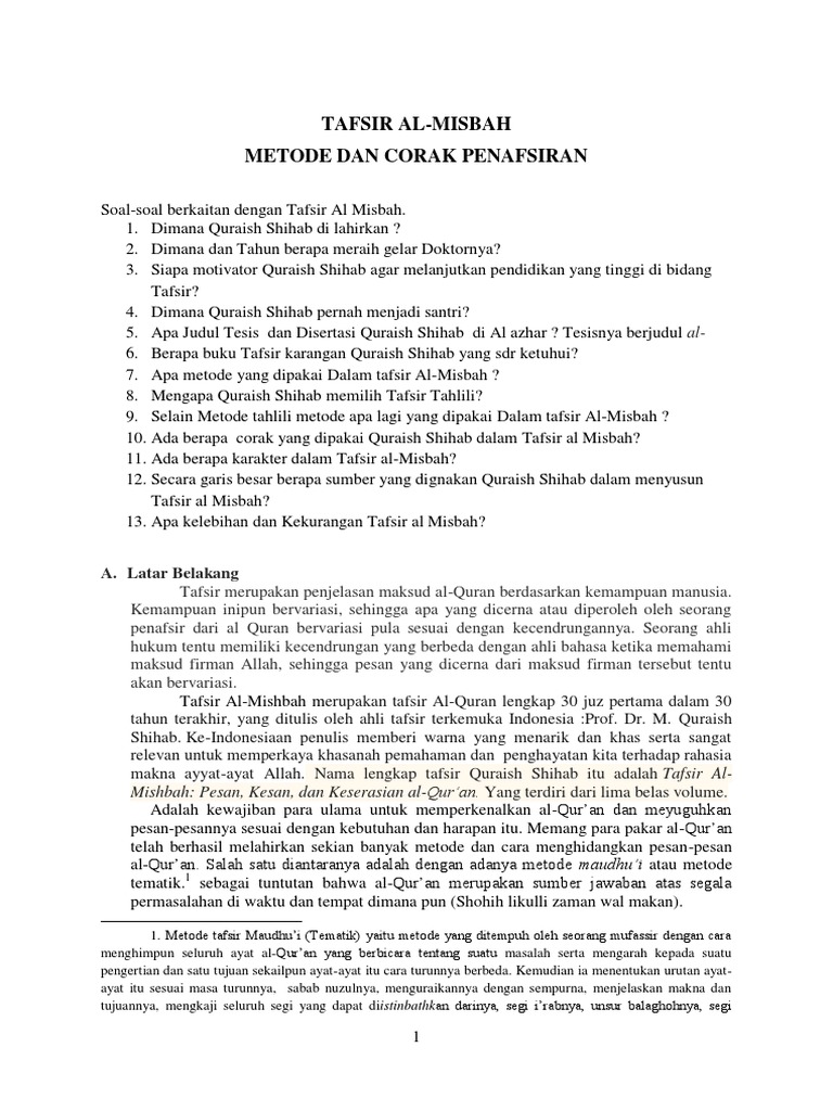Tafsir Al Misbah PDF | PDF