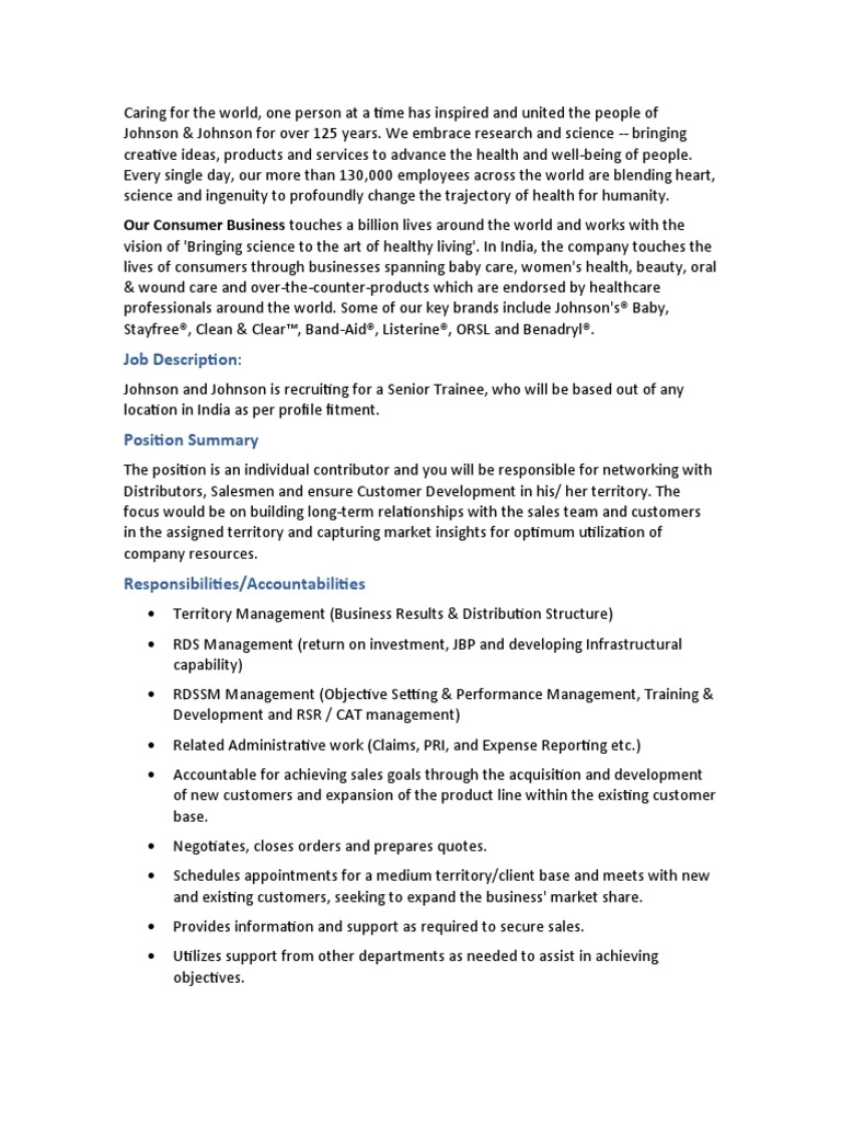 Sales Trainee Job Description | PDF | Sales | Goal