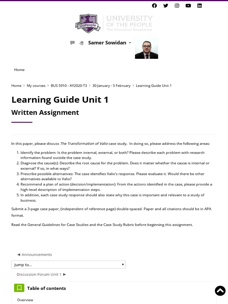 Learning Guide Unit 1 - Written Assignment | PDF
