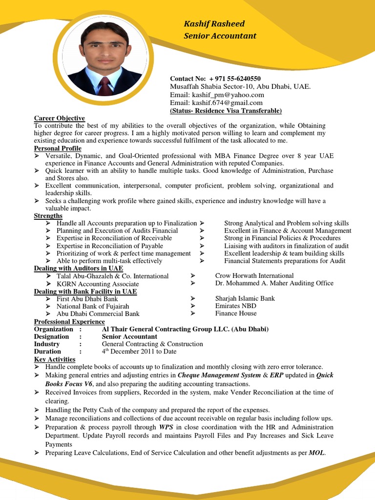 Kashif Rasheed CV PDF | PDF | Audit | Accounts Payable