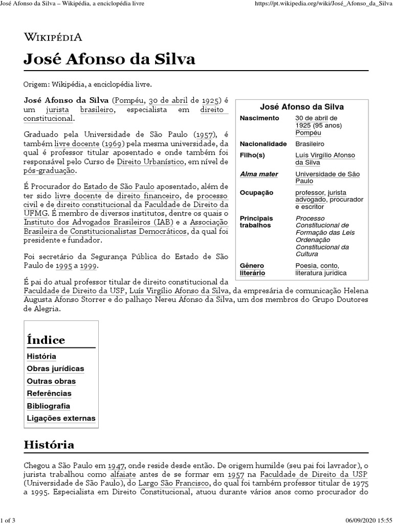 José Afonso Da Silva | PDF | Lei Constitucional | São Paulo