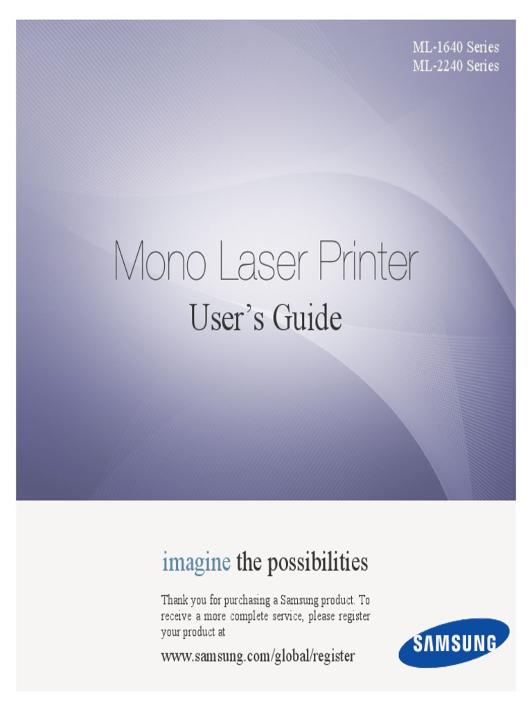 Mono Laser Printer: User's Guide | PDF | Ac Power Plugs And Sockets | Printer (Computing)