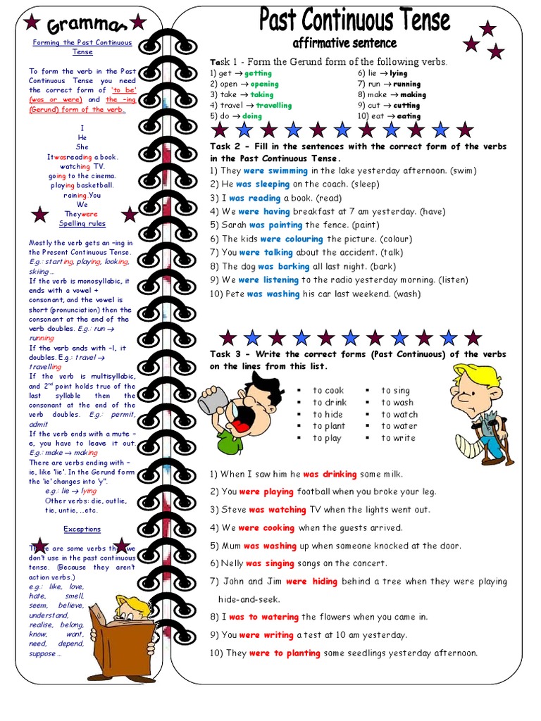 Past Continuous Affirmative Sentences Ok | PDF | Verb | Semiotics