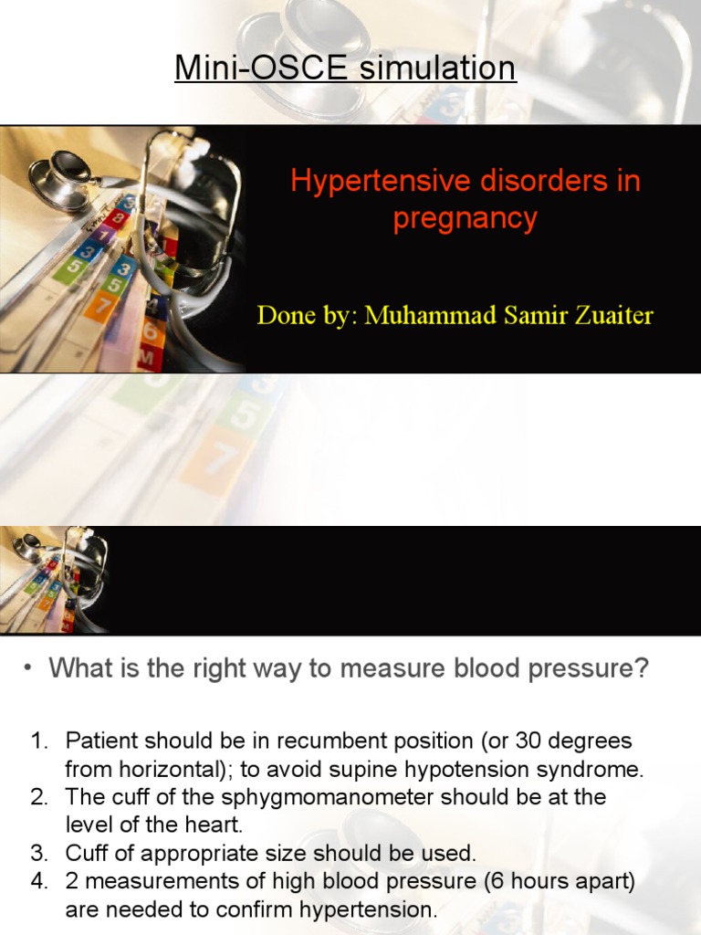 Mini-OSCE Simulation: Hypertensive Disorders in Pregnancy | PDF | Human ...