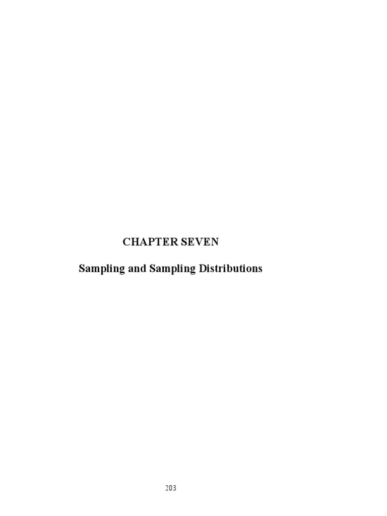 Chapter Seven Sampling and Sampling Distributions | PDF | Sampling (Statistics) | Mean