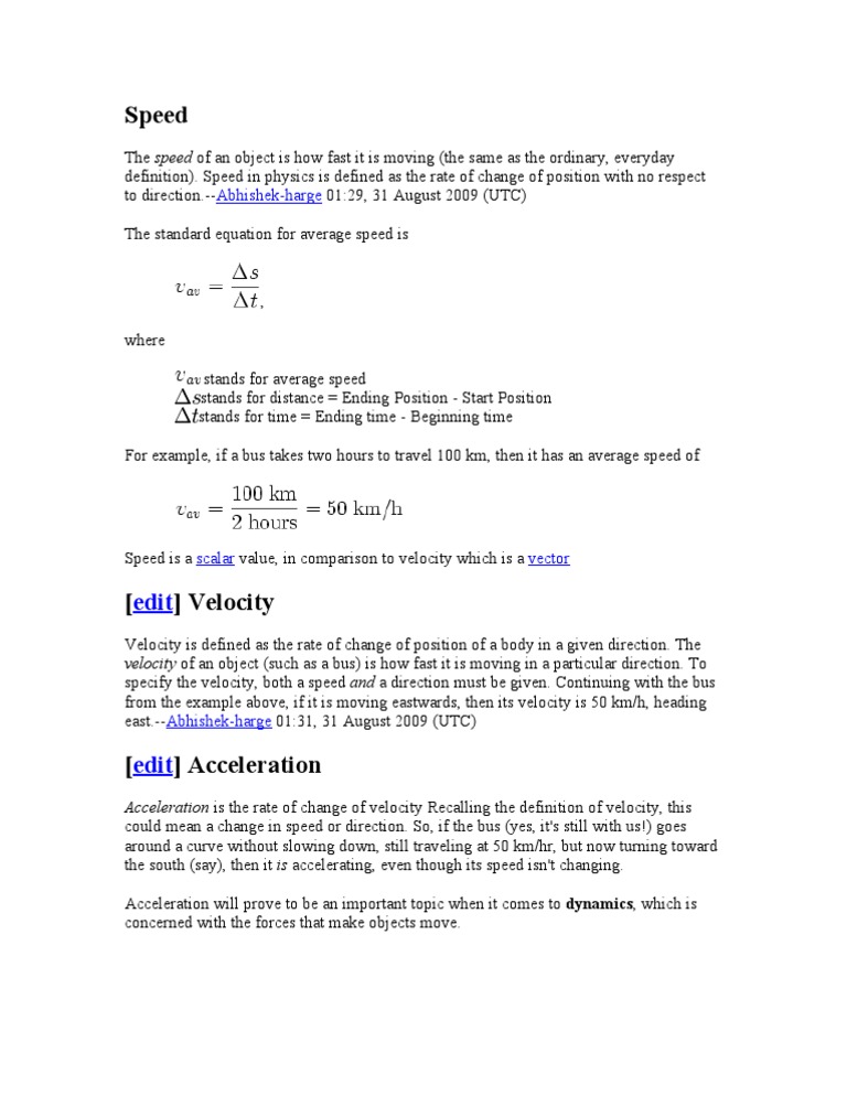 Understanding Speed in Physics | PDF