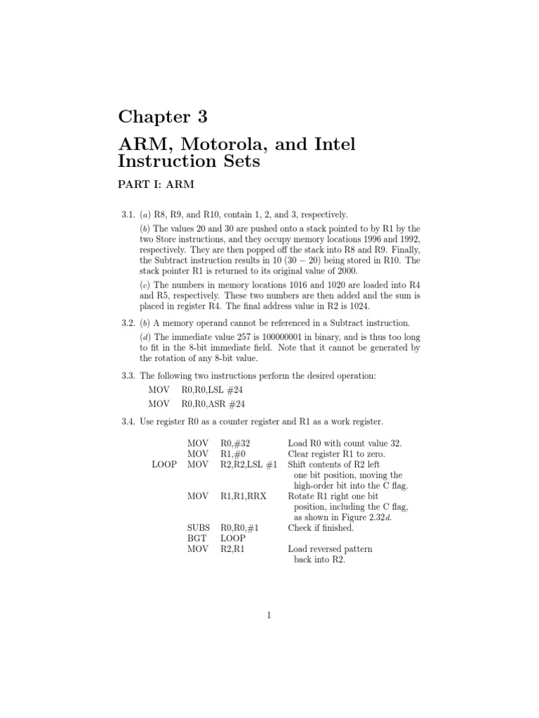 Computer Organization Hamacher Instructor Manual Solution - Chapter 3 | PDF | Electrical ...