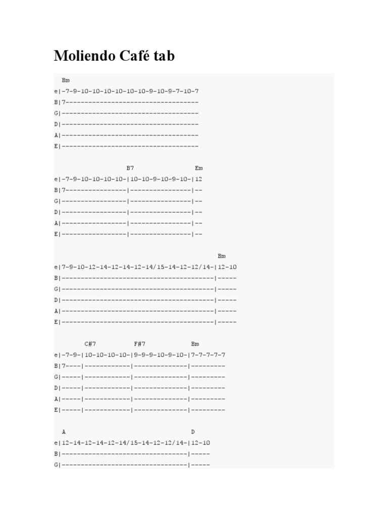 Moliendo Café Tab | PDF